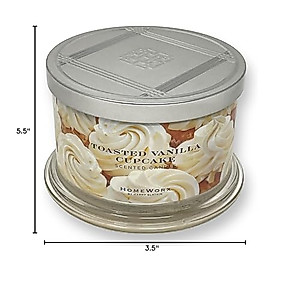 HomeWorx by Harry Slatkin 4 Wick Candle, 18 oz, Toasted Vanilla Cupcake Candle