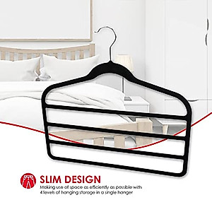 Home Basics Pant Closet (Pack of 3), Black Trouser Hanger