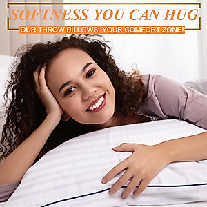 Yettbea Throw Pillows Inserts 18'' x 18'', Set of 2, Decorative for Couch, Sofa or Bed with Premium Down Alternative Filled, White