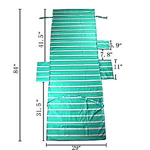 VOCOOL Beach Chair Towel Chaise Lounge Cover with Pockets Pool Chair Towel for Outdoor Patio Garden-Green