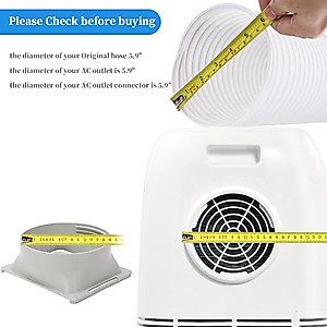 Humhold 80" Portable Air Conditioner Hose, Durable Built-in Steel Wire,5.9" Diameter Sturdy AC Exhaust Hose, Universal Counter-Clockwise Extender Hose, Extra Long Vent Tube Hose for Air Conditioner