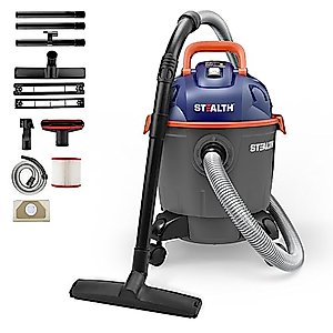 Stealth Wet/Dry Vacuum 5 Gallon, 5.5 Peak HP Shop Vacuum with Blower for Home, Garage, Car, Workshop,EMV051