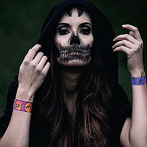 TOYANDONA 252 pcs Parties Photo Print Wristbands Prop Wrist Supplies Favors Decorative Party Wristband Band Pumpkin Spider Decors, Slap Snap Random Props Kids Decors Circle