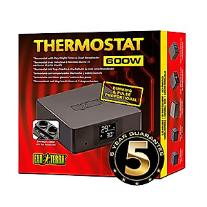Exo Terra Thermostat for Reptile Terrariums with Day and Night Timer and Dual Receptacles