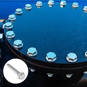 METALLIXITY Flange Hex Head Bolts (M8x55mm) 10pcs, Hexagon Bolt Fully Thread Screw - for House Construction Hardware Fasteners