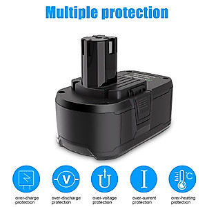 2 Pack 6.0Ah 18V Battery Replace for Ryobi 18V Lithium Battery, Compatible for Ryobi One 18V P108 P102 P104 P197 P190 P103 P105 P107 P109 18 Volt Power Tools