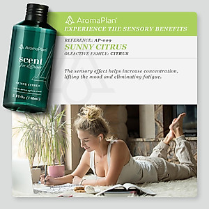 Aromaplan Hotel Scents Sunny Citrus 5 Fl Oz (148ml), Home Luxury Aroma & Hotel Diffuser Oil- Hotel Diffuser Oil for Aromatherapy- USA Made, Bigger Bottle, Bolder Aroma & Longer Lasting