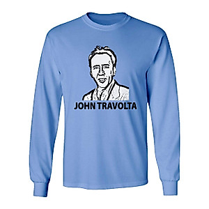 Baku Apparel Hollywood Actor Nicolas Cage Movie 'Face Off' Men's Long Sleeve T-Shirt (Carolina Blue, XXXX-Large)