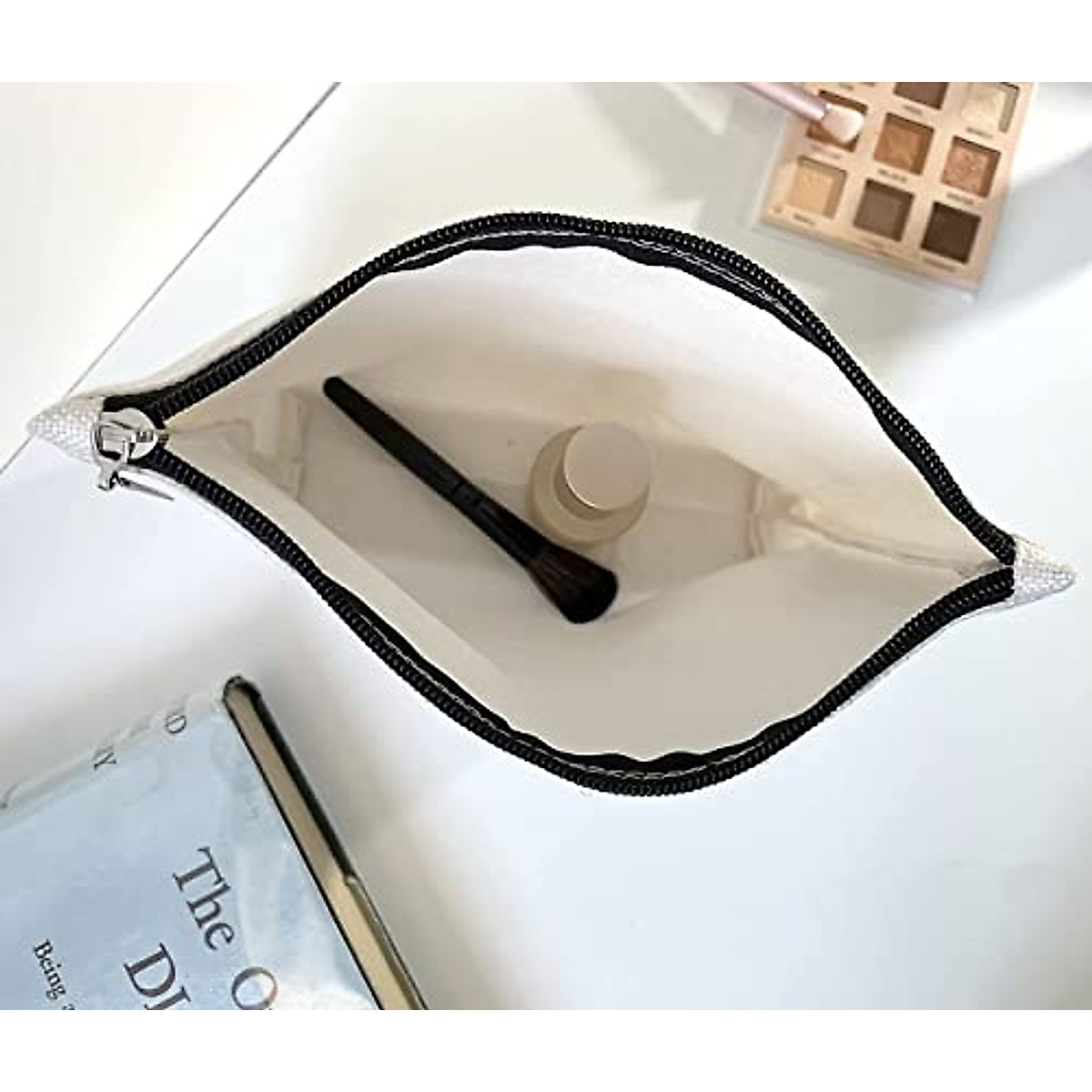 GevGuxLuo Book Lovers Gifts, Book Makeup Bag for Women with Mirror, Birthday Gifts for Daughter Sister Bestie Librarian Readers Who Loves Books, Bookish Gifts Cosmetic Bag Zipper Pouch for Book Lovers