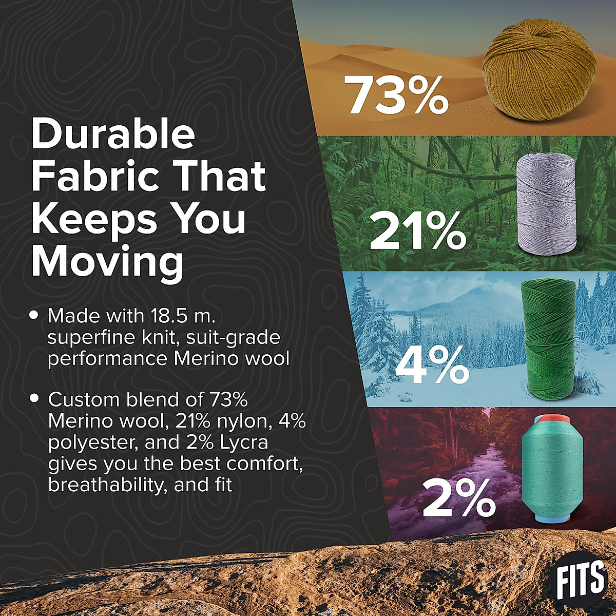 FITS Light Runner Sock for Men and Women, Merino Wool, Breathable, Lightweight, No Show Cushioned Running Sock, Light Grey, Small