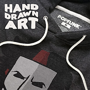 Popfunk Teenage Mutant Ninja Turtles Casey Jones Mask Official Premium Ultrasoft Tri-Blend Hoodie (Medium) Charcoal