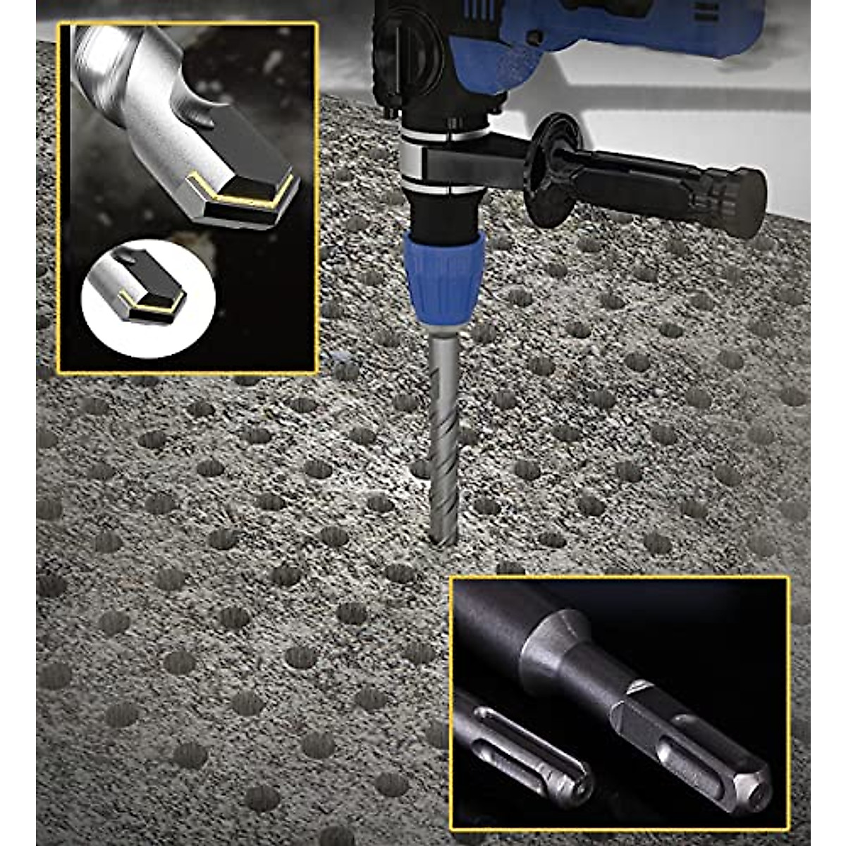 SDS Plus Hammer Drill Bit 3/16 in. x 8 in. Masonry Concrete Rock Drill-3Pcs