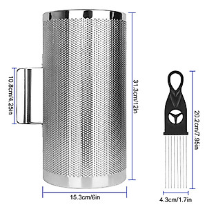 12" x 6" Metal Guiro Shaker Stainless Steel Guiro Instruments with Scraper Musical Instruments Latin Percussion Instrument