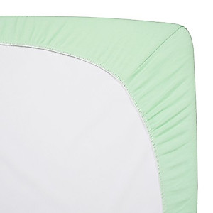 TL Care Fitted Mini Crib Sheet 24" x 38", Soft Breathable Neutral 100% Cotton Jersey Portable Sheet, Mint, for Boys and Girls, Fits Most Pack N Play and Mini Crib Mattresses