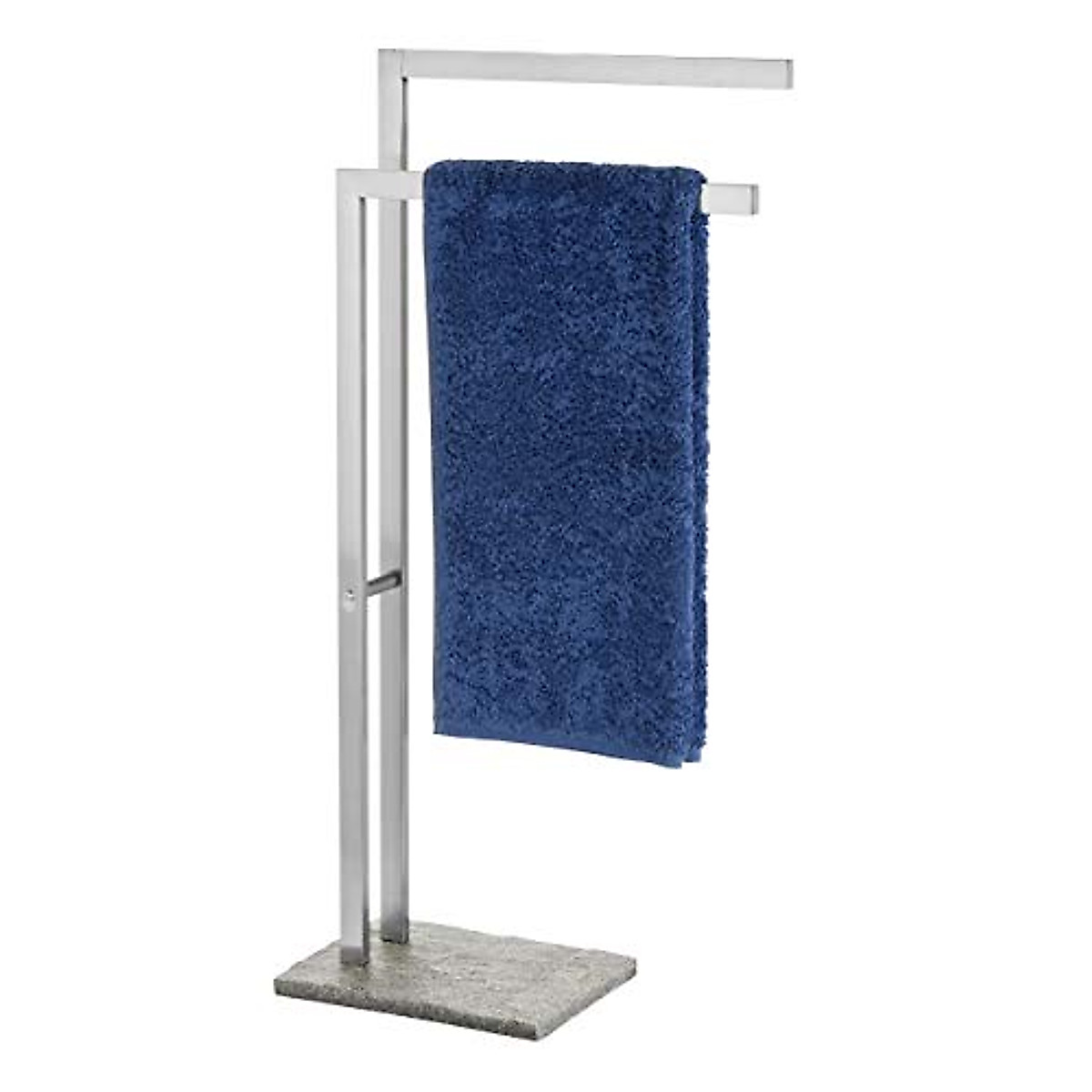 WENKO Granite Hand Towel Holder Stand for Bathroom, Double Tower Racks, Freestanding, 33.86 x 7.87 inch, Satinised