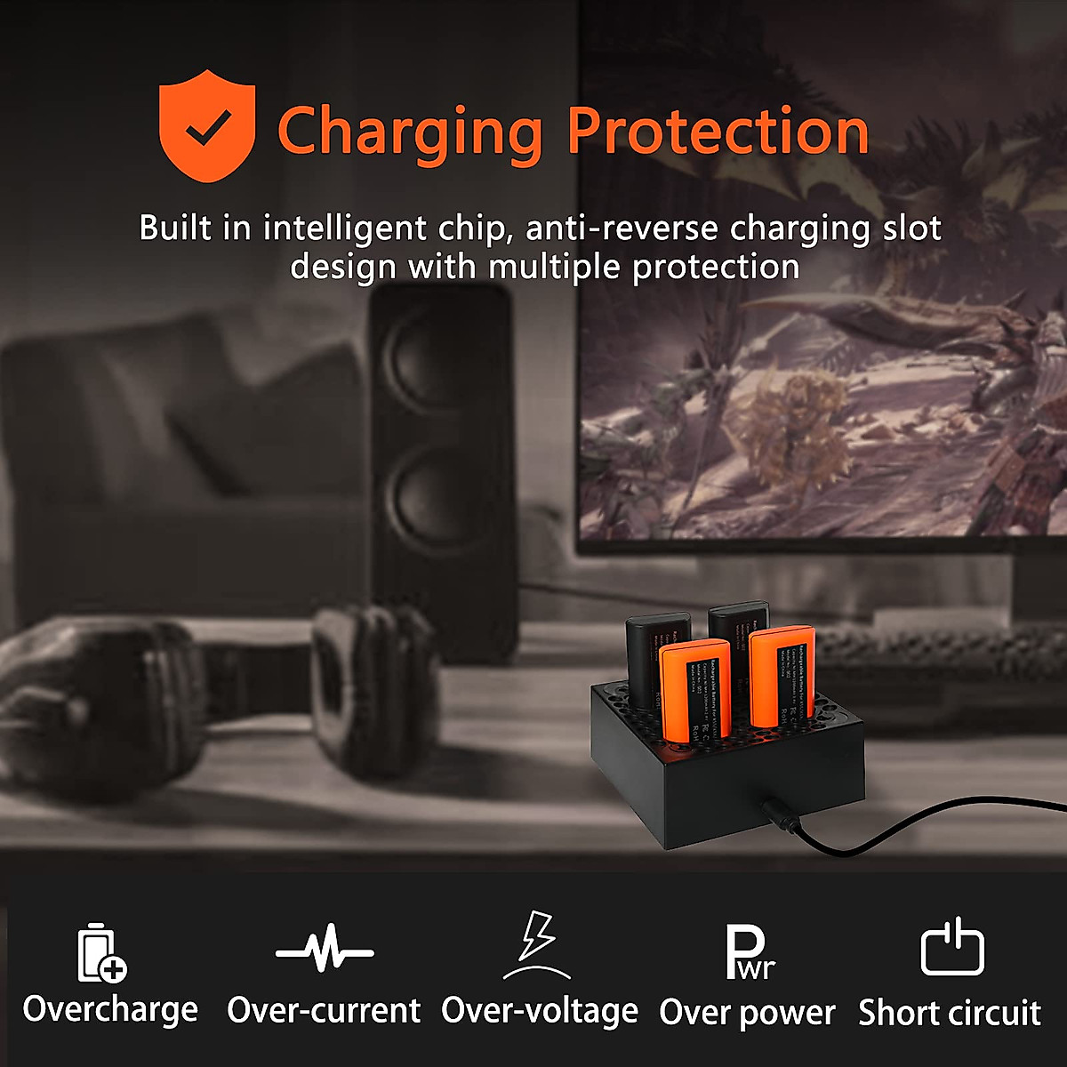 Davlon Rechargeable Battery Pack with Charger for Xbox One/Xbox Series X|S, Controller Battery Pack with 4×1200mAh Batteries,Charger Station for Xbox Series X|S/Xbox One S/X/Elite Controller