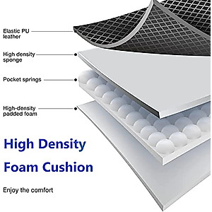 ZUNMOS Home Gaming Ergonomic Office Flip-up Armrest and Height Adjustable Desk Splicing PU Leather Computer Chair with Lumbar Support, Grey