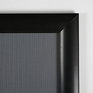 M&T Displays Snap Poster Frame 1.77" Aluminum Profile Front Loading Wall Mounting Photo Picture Document Certificate Sign Holder Mitered Corner Anti Glare Cover (Black, 40x60 in)