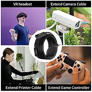 S.H.Y SPRUCES 50FT USB 3.0 Active Extension Cable, USB Extension Cord A/M to A/F15M,USB 3.0 Extender Cable, for USB HUB,Webcam,Xbox,Oculus Quest 2 VR,PS4,Printer,External Hard Disk