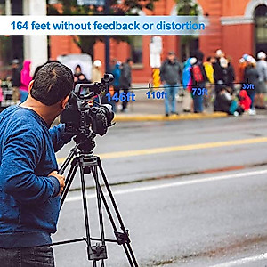 Wireless Lavalier Lapel Microphone System/Headset Mic/Interview Mic，for iPhone, Android Smartphones, PA Speaker, Teaching, DSLR Camera and Tablets (164 Ft Range)