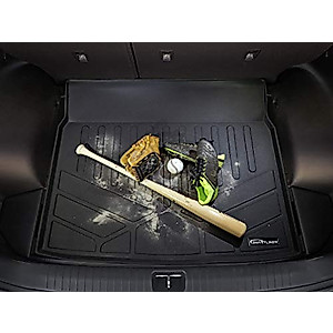 SMARTLINER All Weather Custom Cargo Trunk Liner Floor Mat Behind 3rd Row Black Compatible with 2020-2023 Compatible with Ford Explorer