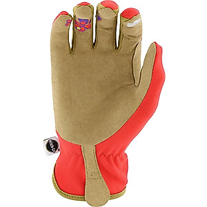 Miracle-Gro MG86201 Synthetic Leather Palm Gloves – [Orange, Medium/Large], Touchscreen Compatible