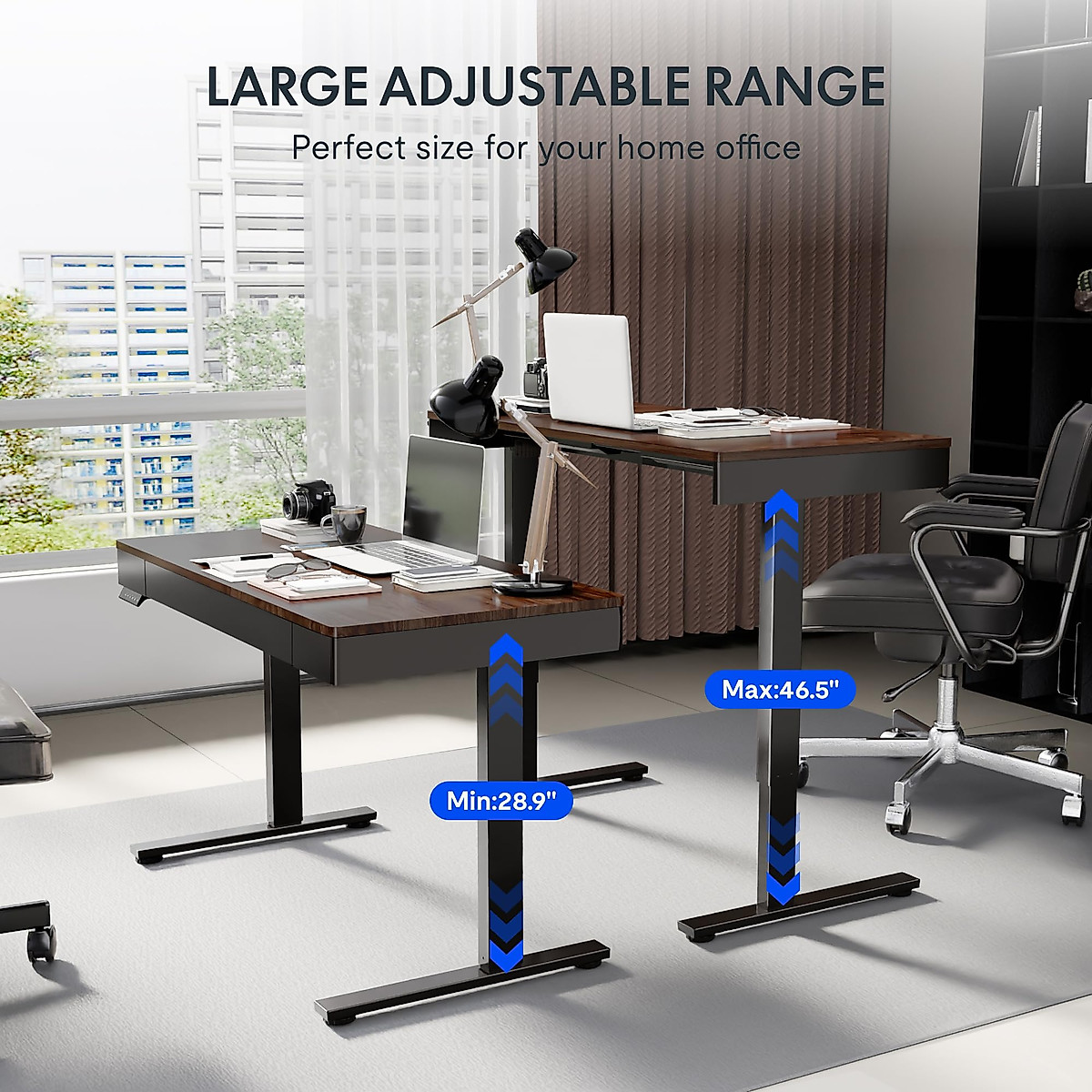 FLEXISPOT E1FR Height Adjustable Standing Desk 55 Inches 2 Tier Electric Sit Stand Up Home Office Desk with Memory Controller Pegboard Ergonomic Workstation (White Frame + 55" Maple Top)