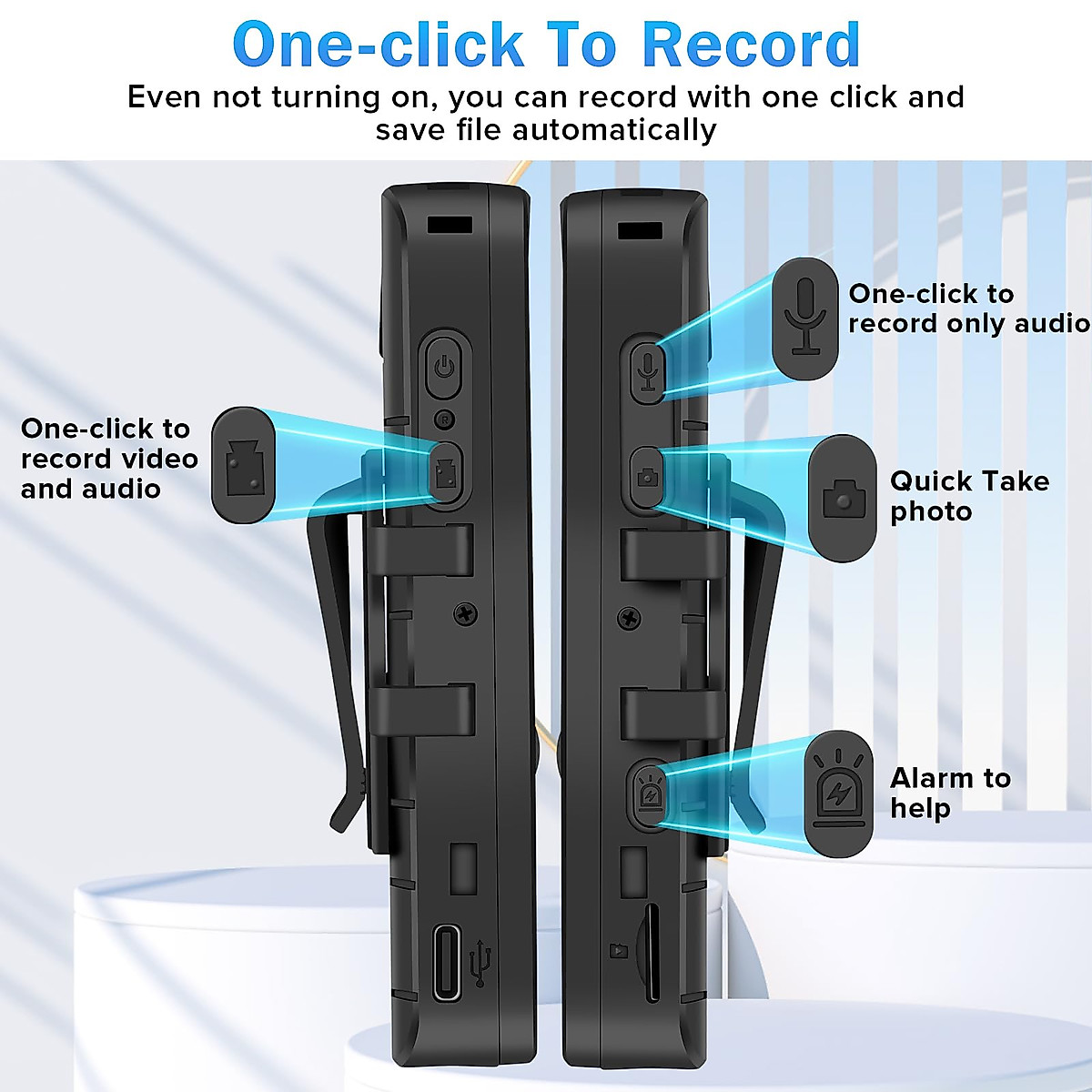 Sixmou Body Camera with Audio and Video Recording, 6 Hours HD 1296P Body Cam with 180° Rotating Lens, Night Vision, 64G B9 Body Worn Camcorder, Personal Travel, Walking, Police Law Enforcement