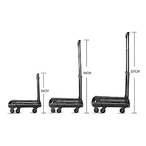 Platform Truck Platform Truck Adjustable Height Flat Handtruck Metal Folding Push Cart Load 440lbs Moving Dolly Cart Portable Flatbed Cart Reliable