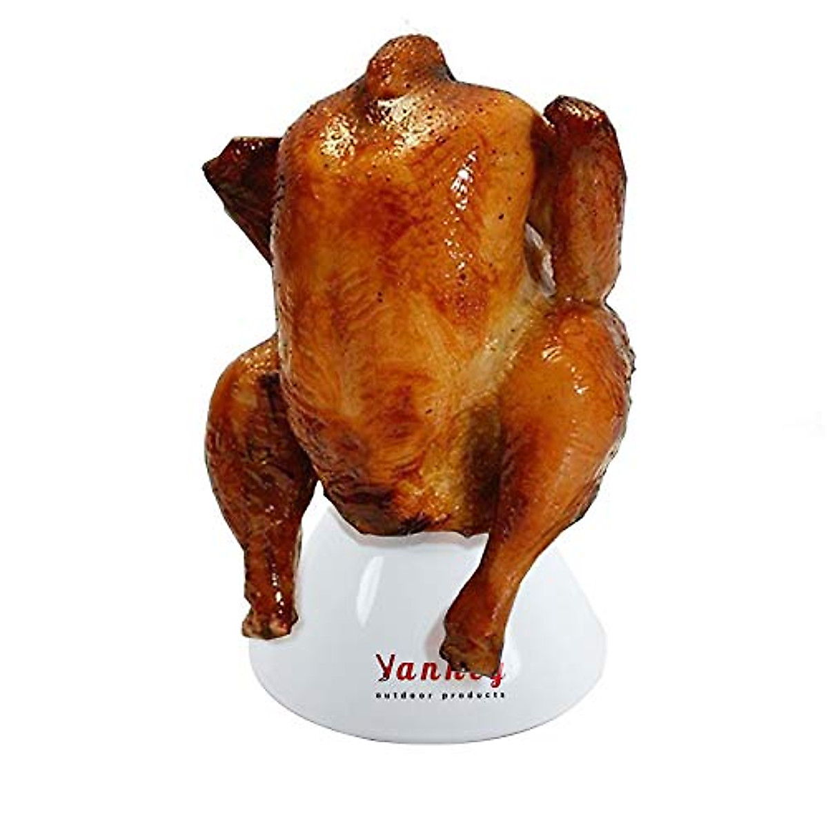 VANKEY Ceramic Chicken Roaster Non-Stick Beer Can Chicken Holder Turkey Stand Vertical Poultry Roast Chicken Accessories Fit for Kamado Joe and Big Green Egg,Primo,Vision,Roast Chicken Utensils（Large）