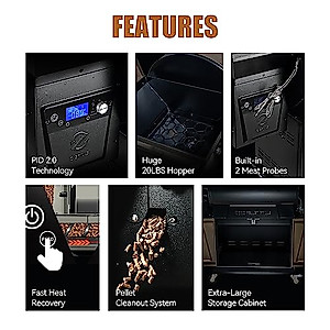 Z GRILLS 2023 Newest Pellet Smoker with PID 2.0 Controller, 2 Meat Probes, 697 Cooking Area, Rain Cover for Outdoor BBQ, 700D6