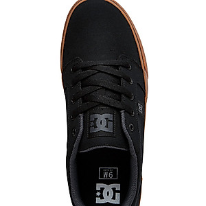 DC Men's Anvil Casual Skate Shoe, Black/Gum, 12 D M US
