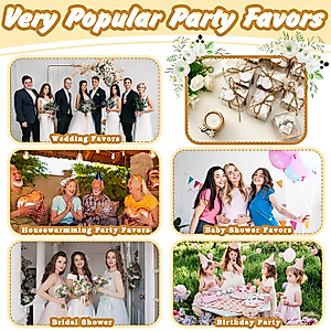 MTLEE 16 Pack Wooden Tealight Candle Holders Kit Wedding Bridal Shower Candles Thank You Guest Gifts Cylinder Handmade Candle with Card Box Rope for Baby Shower First Communion Party Gift(Classic)