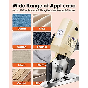 Electric Rotary Fabric Cutter, 100V Electric Cloth Cutting Machine, Octagonal Blade Cloth Cutter Electric Scissors with Automatic Sharpener, for Multi Layer Carpet Leather