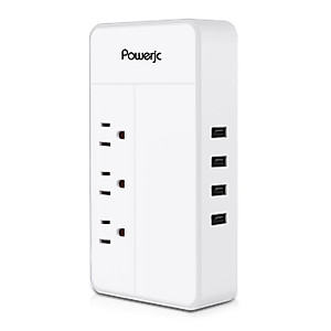Travel Adapter Power Voltage Converter Step Down 220V to 110V 1875W with 4 Smart USB Charging for Hairdryer ETL Powerjc