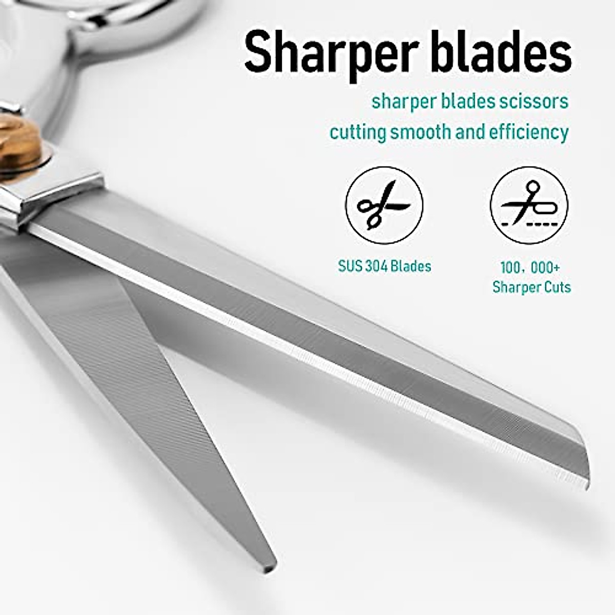 8.5 inch Sharp Fabric Scissors Sewing Scissors Professional Metal Scissors for Leather Cloth Cutting Lightweight Tailoring Shears Crafting Scissors for Home Office