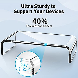 AboveTEK Acrylic Monitor Stand, Premium Large Monitor Riser 20 inch ...