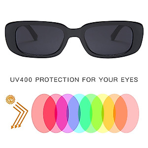 QYVEWY 20 Pack Colorful Rectangle Sunglasses Bulk Y2K Small Trendy Sun Glasses Bachelorette Party Favors (20Colors)