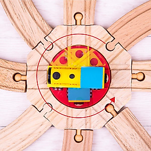 Bigjigs Rail 8 Way Turntable - Other Major Wooden Rail Brands are Compatible