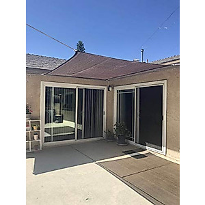 Eden's Decor Straight Flat-Edged Sun Shade Sail Rectangular 5' x 7' Brown UV-Blocking Outdoor Canopy Fabric Cloth Awning for Pergola Patio Garden Backyard Custom Size