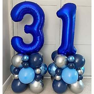 40 Inch Navy Blue 13 Number Balloons Giant Jumbo Huge 13 or 31 Foil Mylar Helium Number Digital Balloons Dark Blue Birthday Mylar Digital Balloons 13th 31st Birthday Party Decorations Supplies