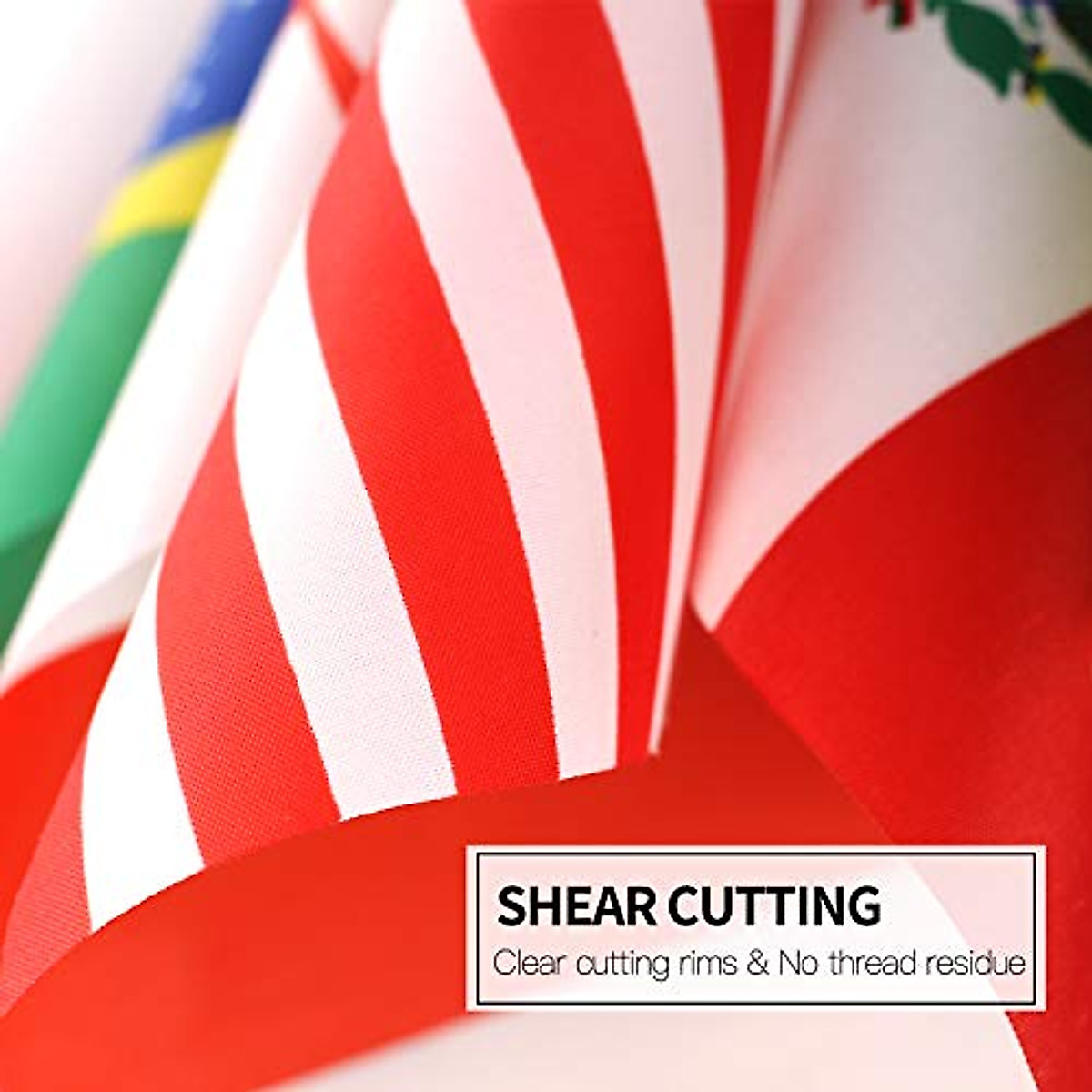 ANLEY 24 Countries Deluxe Desk Flags Set - 8 x 5 Inches Miniature American US Desktop Flag with 13" Black Pole - Vivid Color and Fade Resistant - Come with Black Base and Golden Top