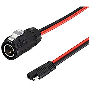 zdyCGTime 2 Pin Power Industrial Circular Connector to SAE Cable for Solar Panel Suitcase and Grand Design, Fit for Furrion, Forrest River RV Solar Panel Suitcase, Grand Design RV's Industry（10AWG）