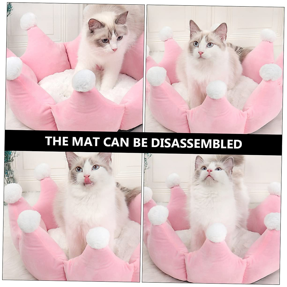 ABOOFAN Warm Pet Nest s Hort Hair House Pet Cat Bed Non-Slip Soft Fluffy Winter Pet Bed