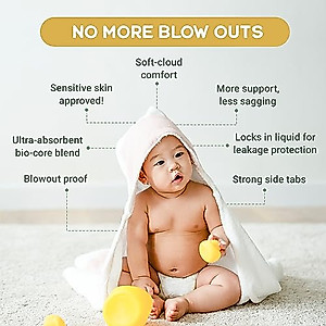 Happy Little Camper Ultra-Absorbent Natural Baby Diapers Size 5 - Hypoallergenic & Chlorine-Free Disposable Diapers Safe for Sensitive Skin - Unscented Walker Diapers - 150 Count