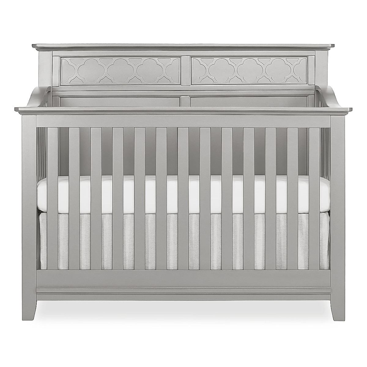 Dream On Me Fairview 4 In 1 Convertible Crib In Silver Grey Pearl, JPMA Certified, 3 Mattress Height Settings, Built Of Durable & Sustainable Pinewood