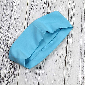 Headbands Hairband Cotton Soft and Stretchy Elastic Solid Color 12 Pcs Per Lot (Black) Middle