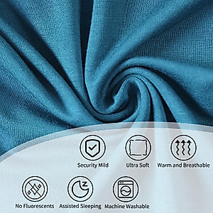 COOZYNANA Baby Newborn Knotted Gown, Ultra Soft Baby Knotted Sleeper Gown and Hat Set, Unisex Infant Sleep Onesie, Baby Boy Girl Coming Home Outfit, 0-3 Months, Blue Green