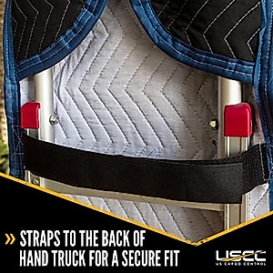 US Cargo Control Quilted Hand Truck Cover - Rounded Top Appliance Dolly Cover - Essential Moving Supplies - Black/Blue Moving Pad - Woven Cotton/Polyester - 50 x 16 Inches - 1 Pound