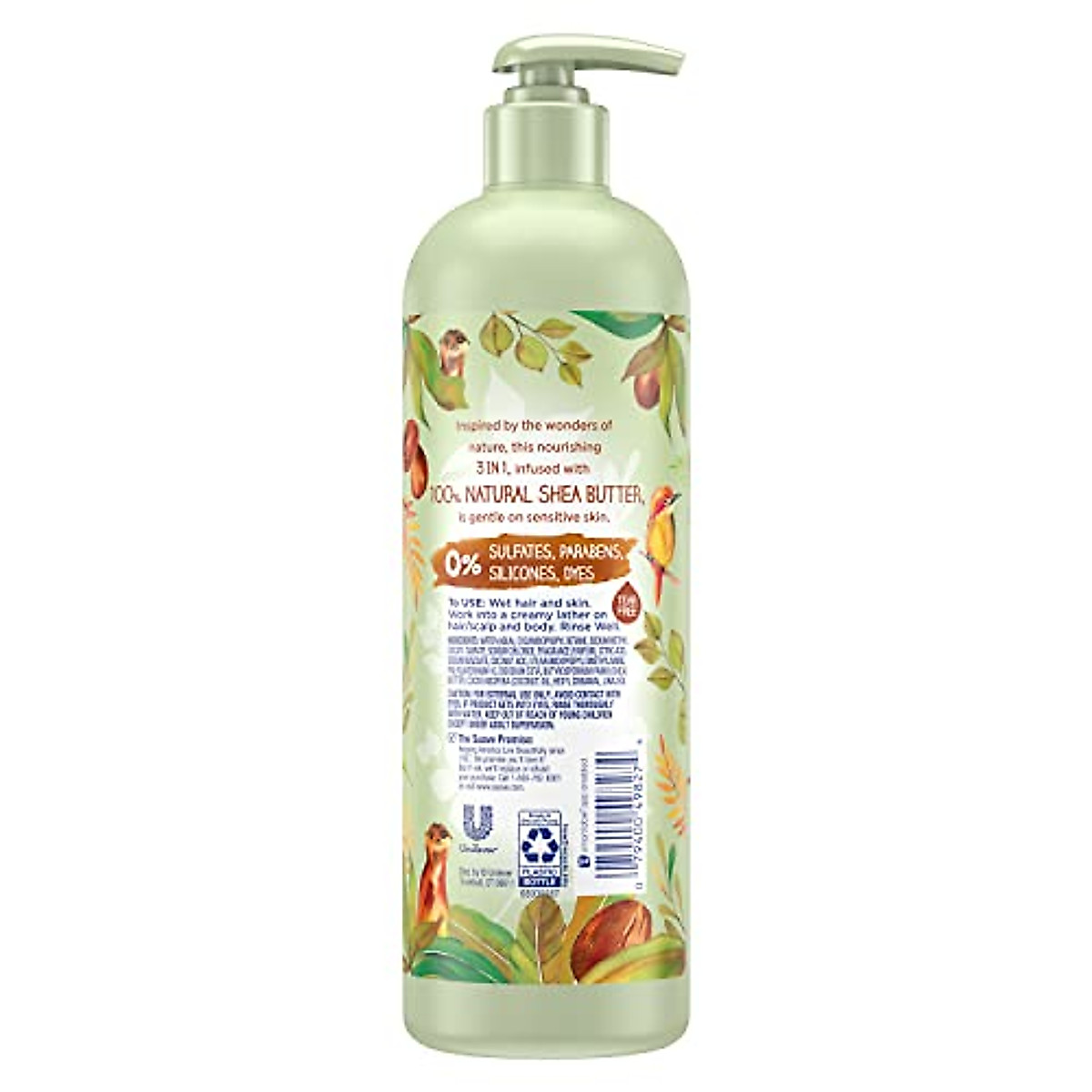 Suave Kids Naturals 3in1 Shampoo Conditioner Body Wash with Shea Butter 4 Pack Kids 3 in 1 Dermatologist-Tested and Tear-Free Shampoo Conditioner Bodywash 16.5 oz